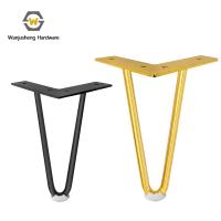 China High Quality Hairpin Legs Gold Replacement Furniture Hardware Metal End Table Cabinet Legs Sofa Cast Iron Plated Sofa Feet for sale