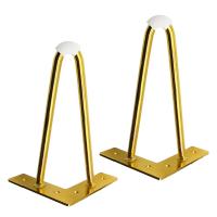 China High Quality Hairpin Legs Gold Replacement Furniture Hardware Metal End Table Cabinet Legs Sofa Cast Iron Plated Sofa Feet for sale