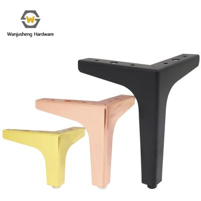 China Chair Legs Metal Triangle Black Sofa Legs Gold Replacement Metal Furniture Legs Dresser Cabinet Sofa Feet for sale