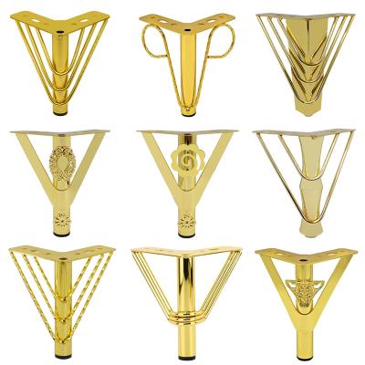 China Wholesale Furniture Hardware Accessories Y-shaped Sofa Legs Gold Cabinet Bed Legs and Metal Sofa Legs for sale