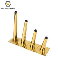 China Furniture Sofa Accessories and Parts Straight Modern Chairs Gold-chrome Conical Sofa Legs Metal Table Legs for sale