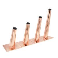 China Furniture Sofa Accessories and Parts Straight Modern Chairs Gold-chrome Conical Sofa Legs Metal Table Legs for sale