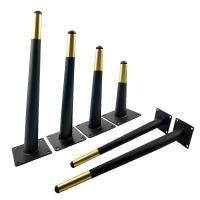 China Furniture Sofa Accessories and Parts Straight Modern Chairs Gold-chrome Conical Sofa Legs Metal Table Legs for sale