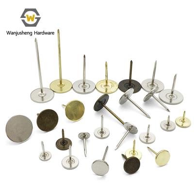 China Sofa Industry Nail Furniture Decorative Nails Silver Flat Head Upholstery Pins Decorative Pushpin Furniture Sofa Pins for sale