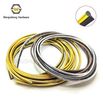 China Furniture T Shape Decoration Tape Plastic Car Interior Slit Automotive Decorative Trim Strips Gold Pvc Edge Banding for sale