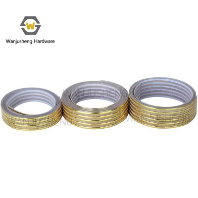China Furniture Use Edge Strip Pvc Decoration Soft Beauty Gold Strip Plastic Edge Trimming Flexible Pvc Edge Banding for sale