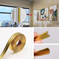 China Customized Metal Gold Decorative Brushed Self-Adhesive Tape PVC Edge Tape Sofa Tile Decoration for sale