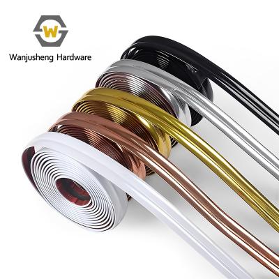 China Self-Adhesive Tile Decorative Edging Strips Sofa Decorative Accessories PVC Plastic Striped Accent Wall Decorative Strips for sale