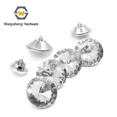 China Sofa Cushioned Backrest Decorative Sofa Crystal Buttons Chair Glass Rhinestone Buttons Headboard Sofa Sewing DIY Decorations for sale