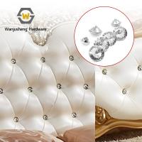 China Sofa Cushioned Backrest Decorative Sofa Crystal Buttons Chair Glass Rhinestone Buttons Headboard Sofa Sewing DIY Decorations for sale