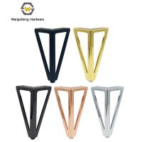 China Wanjusheng Iron Feet TV Cabinet Metal Table Sofa Legs 15cm Triangular Design Matte Black Gold Furniture Legs for sale