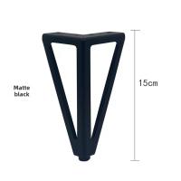 China Wanjusheng Iron Feet TV Cabinet Metal Table Sofa Legs 15cm Triangular Design Matte Black Gold Furniture Legs for sale