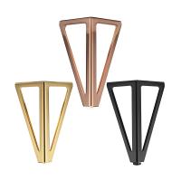 China Wanjusheng Iron Feet TV Cabinet Metal Table Sofa Legs 15cm Triangular Design Matte Black Gold Furniture Legs for sale