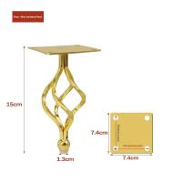 China Luxury Hollow Gold Furniture Sofa Legs Manufacturers Direct Sales Conical Metal Cabinet Table and Chair Legs Modern Sofa Legs for sale