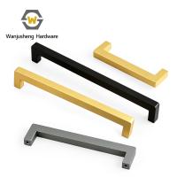 China New Minimalist Stainless Steel square Handles Wardrobe Door Pulls Hardware Fittings for Furniture Drawers and Cabinets for sale
