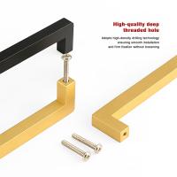China New Minimalist Stainless Steel square Handles Wardrobe Door Pulls Hardware Fittings for Furniture Drawers and Cabinets for sale