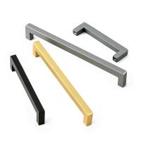 China New Minimalist Stainless Steel square Handles Wardrobe Door Pulls Hardware Fittings for Furniture Drawers and Cabinets for sale