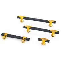 China Black Fluted Aluminum Cabinet Pull Handle Gold Decor Plastic Base Drawer Bar Pull for Wardrobe Kitchen Cabinet Door for sale