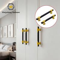 China Black Fluted Aluminum Cabinet Pull Handle Gold Decor Plastic Base Drawer Bar Pull for Wardrobe Kitchen Cabinet Door for sale