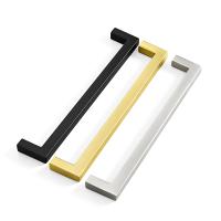China Modern Minimalist Customized Die-cast Stainless Steel square Handles for Cabinet Wardrobe Door and Drawer Furniture Hardware for sale
