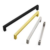 China Modern Minimalist Customized Die-cast Stainless Steel square Handles for Cabinet Wardrobe Door and Drawer Furniture Hardware for sale