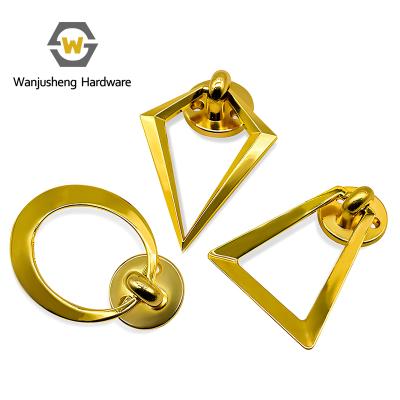 China Metal Triangular Geometric Ring Furniture Drawer Pulls Minimalist Single-hole Cabinet Door Handles & Ring Decorative Fittings for sale