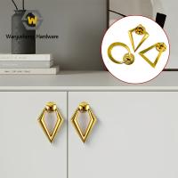 China Metal Triangular Geometric Ring Furniture Drawer Pulls Minimalist Single-hole Cabinet Door Handles & Ring Decorative Fittings for sale