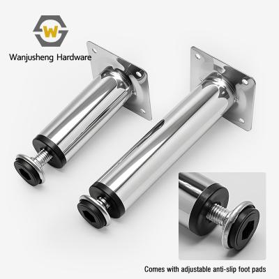 China Thickened Adjustable Metal Furniture Cabinet Legs Hardware Support Legs Cylindrical Coffee Table Leg Accessories for sale