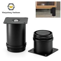 China Black Stainless Steel Adjustable Round Tube Cabinet Legs, Support Feet for Coffee Table & Sofa Furniture for sale