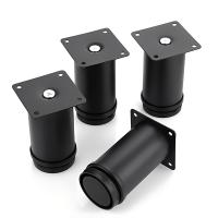 China Black Stainless Steel Adjustable Round Tube Cabinet Legs, Support Feet for Coffee Table & Sofa Furniture for sale