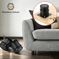 China Black Stainless Steel Adjustable Round Tube Cabinet Legs, Support Feet for Coffee Table & Sofa Furniture for sale