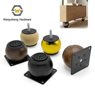 China Light Luxury Adjustable Height Round Furniture Support Legs Metal Raising Feet Accessories for Sofas Coffee Tables & Cabinets for sale