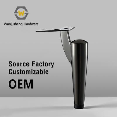 China Gunblack Chrome Curved Brackets Tapered Metal Sofa Legs Modern Cabinet Feet Support Legs for TV Cabinets and Furniture for sale