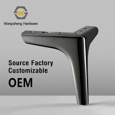 China Mirror Gun Black Steel Sofa Legs Custom Height Rust-proof Cabinet Feet for Couch Modern Living Room Furniture Hardware for sale