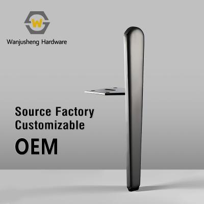 China Simple Straight Tubular Metal Furniture Support Legs Thick Flat Sofa Legs Fixed Bed Leg Hardware Accessories for sale