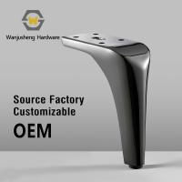 China Mirror Gun Black L-Shaped Sofa Legs Cabinet Support Legs Table Feet Coffee Table Furniture Leg Fittings with Heightening Pads for sale