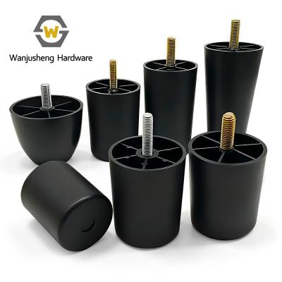 China Round Plastic Height Increasing Sofa Feet Black Furniture Support Leg Accessories for sale