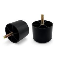 China Round Plastic Height Increasing Sofa Feet Black Furniture Support Leg Accessories for sale