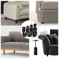 China Round Plastic Height Increasing Sofa Feet Black Furniture Support Leg Accessories for sale