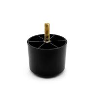 China Thickened Black Cylindrical Plastic Furniture Legs with M8 Screw Cabinet Foot Pads & Hardware Support Feet for Sofas for sale