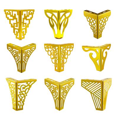 China High-quality Luxury Triangular Sofa Accessories Furniture Hardware Chrome Metal Sofa Legs Gold Furniture Support Foot Fittings for sale