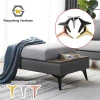 China Light Luxury Metal Sofa Legs TV Cabinet & Coffee Table Feet Electroplated Diamond Three-Prong Support Legs Furniture Hardware for sale