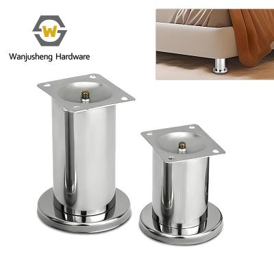 China Hot-selling Modern-style Chrome-Plated Round Metal Tube Furniture Legs Glossy Hardware Accessories for Sofas & Cabinets for sale