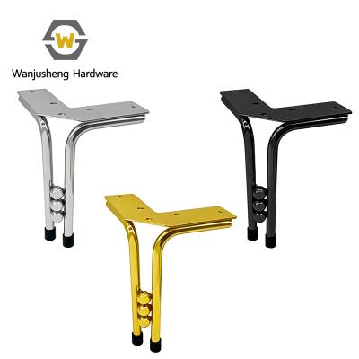 China Heavy-Duty Luxury Metal Furniture Legs Chrome Gold Wire Frame with Three Bead Ornaments Metal Sofa & Cabinet Feet for sale
