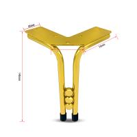 China Heavy-Duty Luxury Metal Furniture Legs Chrome Gold Wire Frame with Three Bead Ornaments Metal Sofa & Cabinet Feet for sale