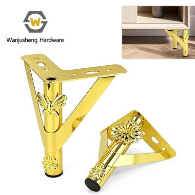 China Thickened Hollow Metal Legs, Hardware Fittings for Sofas Bedside Tables & Coffee Tables New Decorative Iron Floral Legs for sale