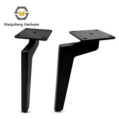 China Matte Black Thickened Metal Angled Sofa Legs Cabinet & Coffee Table Furniture Leg Fittings for sale
