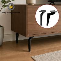 China Matte Black Thickened Metal Angled Sofa Legs Cabinet & Coffee Table Furniture Leg Fittings for sale