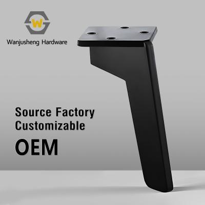 China Black Metal Sofa Legs OEM Thick Iron Furniture Support Feet for Nightstands Hardware Fittings for sale