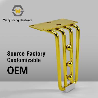 China Luxury Iron Sofa Legs with Gold Bead Decoration Hot-selling High-quality Hardware Fittings for Beds for sale